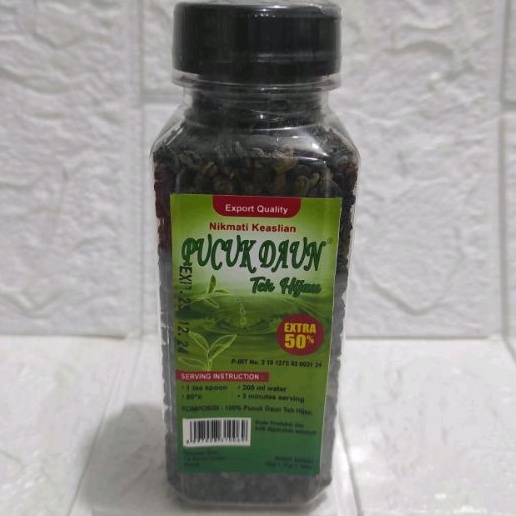 Jual PUCUK DAUN TEH HIJAU BOTOL 100GR 1 BOTOL | Shopee Indonesia