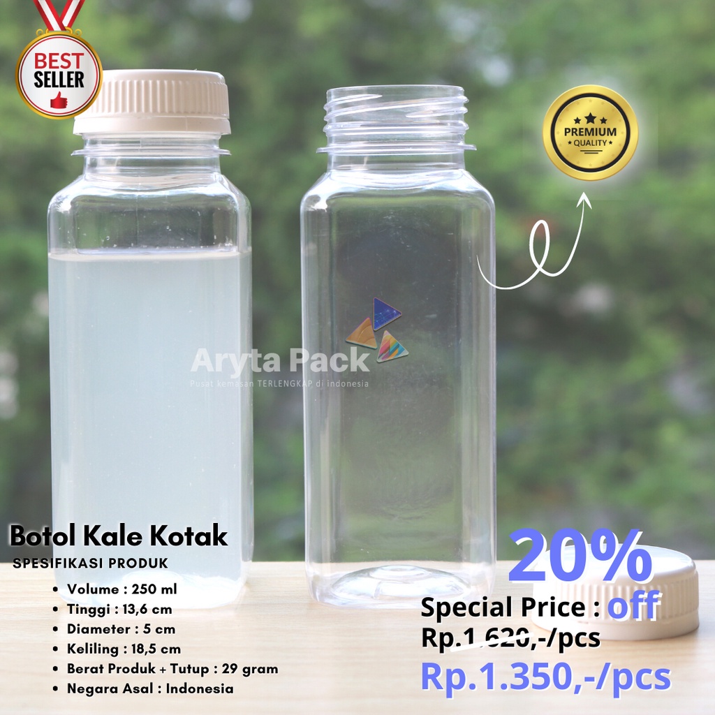 Jual Botol plastik PET 250ml kale kotak minuman mineral jus susu kopi ...