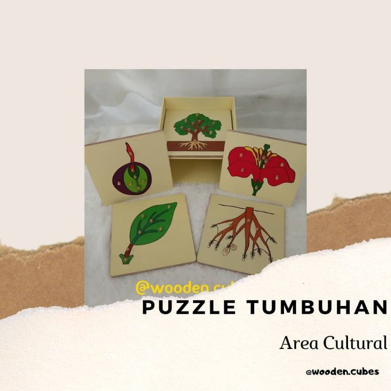 Jual Montessori puzzle botani/ puzzle tumbuhan/ puzzle tanaman/ puzzle ...