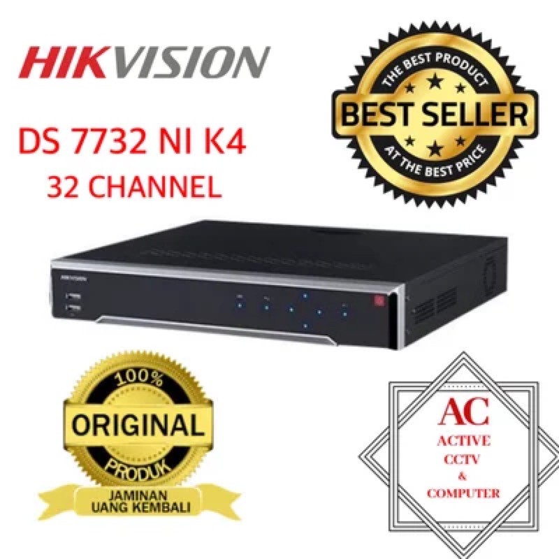 Jual NVR HIKVISION 32 CH DS 7732NI K4 NON POE 32 CHANNEL 7700 SERIES up ...