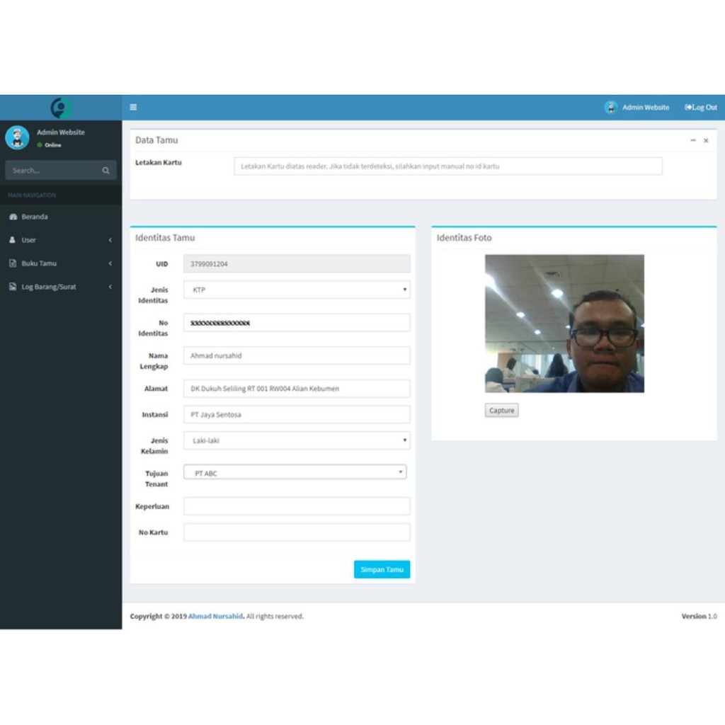 Jual Aplikasi Pegunjung/Visitor Support Baca UID E-KTP Berbasis Web ...