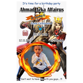 Jual TEMA FREE FIRE UNDANGAN ULANG TAHUN ULTAH ULANGTAHUN KARTU ...