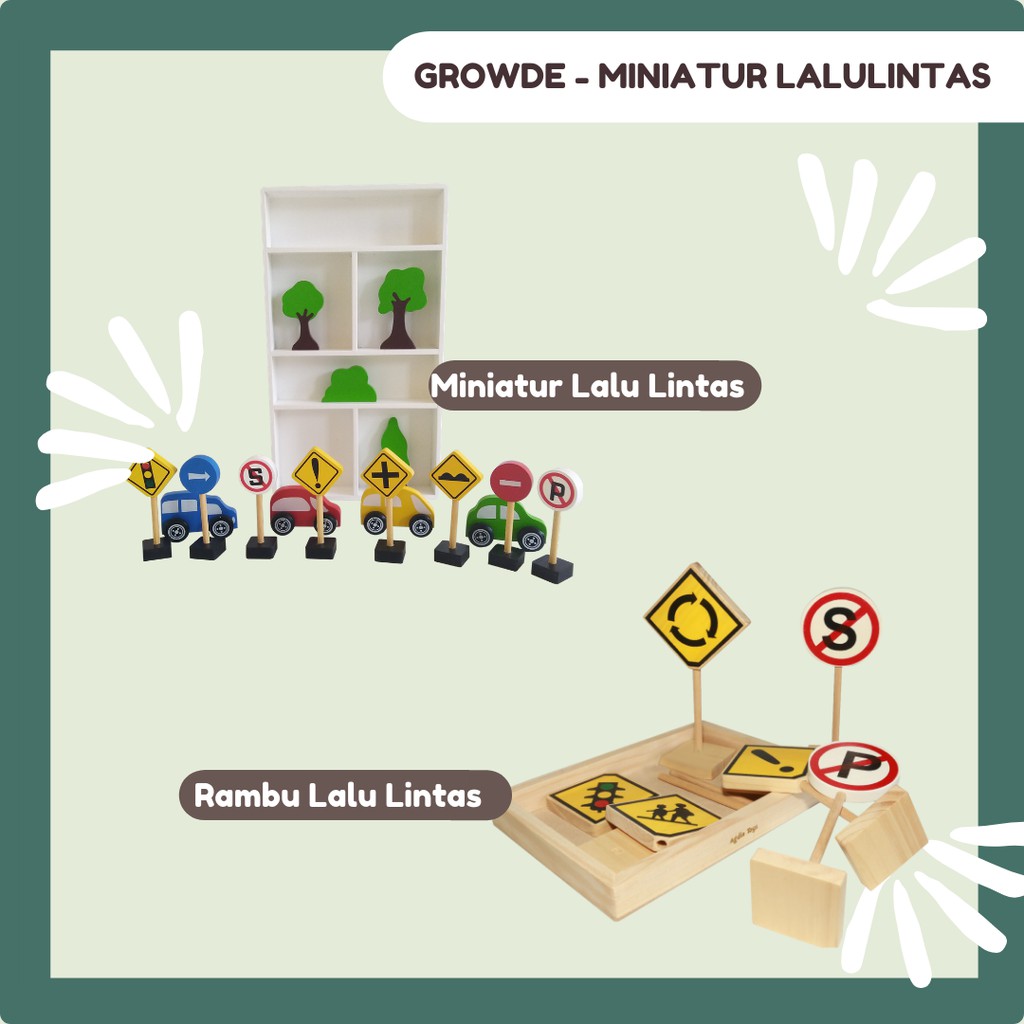 Jual Growde Miniatur Rambu Lalu Lintas Wooden toys - Mainan Edukasi ...