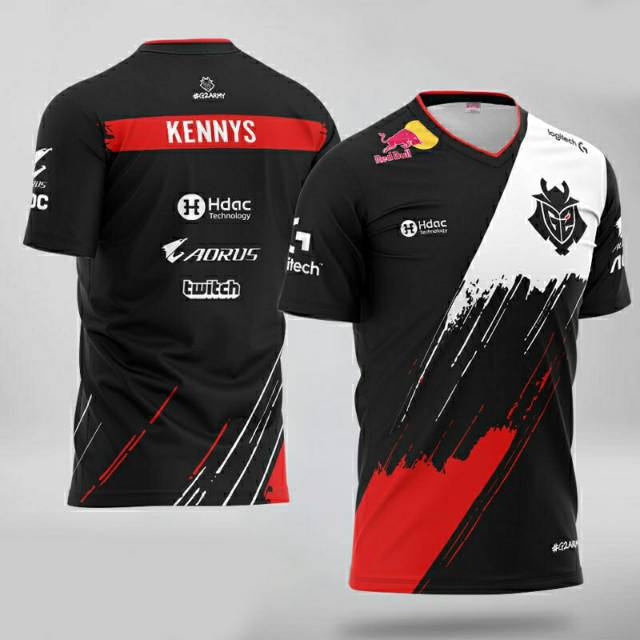 jersey gaming esport full printing custom nama logo team dan sponsor ...