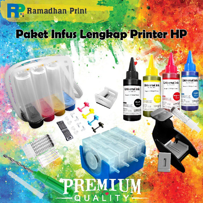 Jual Paket Lengkap Modif Infus Printer HP Tabung Tinta Refill Dumper ...