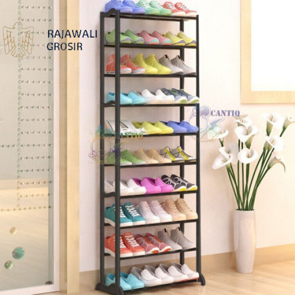 Jual RAK SEPATU 10 TINGKAT KAIN WARNA RAK SEPATU LEMARI SEPATU RAK ...