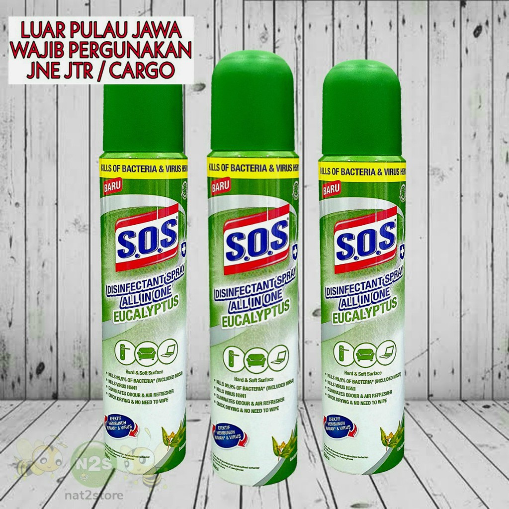 Jual SOS DISINFECTANT SPRAY ALL IN ONE 250ml - EUCALYPTUS | Shopee ...