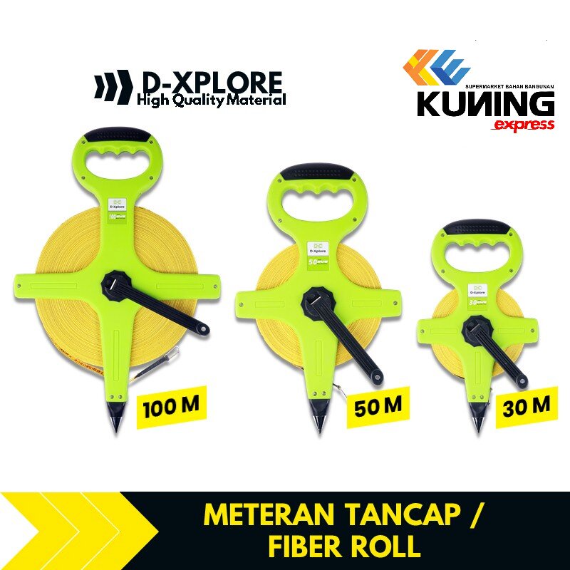 Jual Meteran Roll Gulung Fiber D-Explore 30 50 100 M Meteran Tancap ...