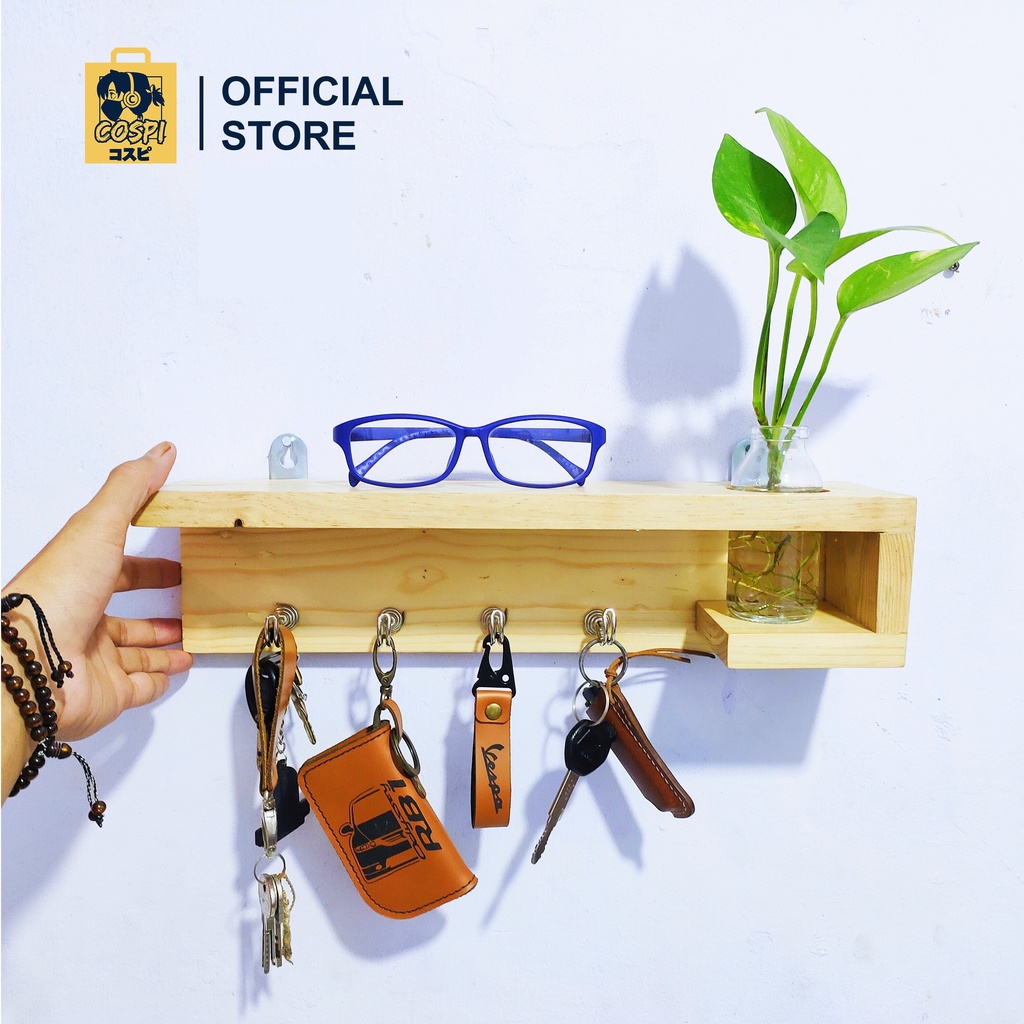 Jual Wooden Key Holder + Wooden Vase - Tempat Cantelan Kunci Kayu - Rak ...
