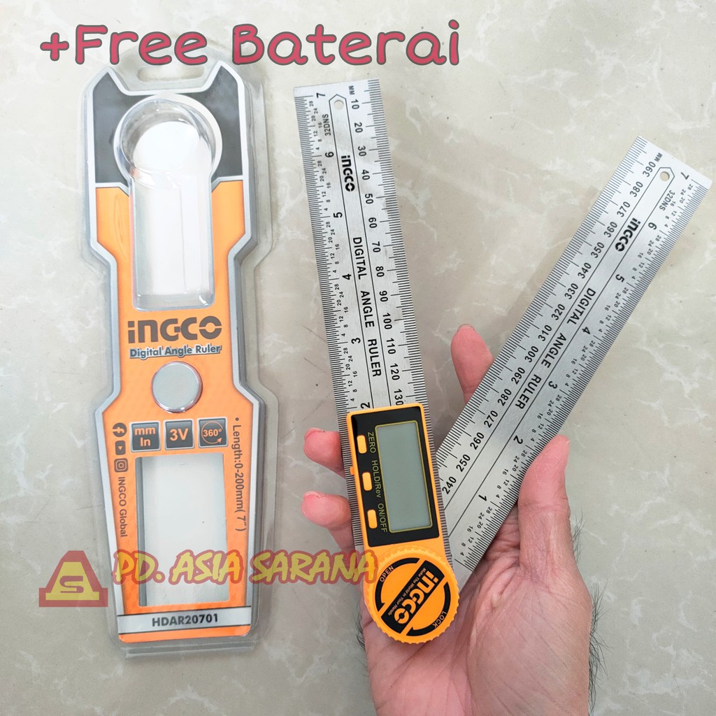 Jual Digital Angle Ruler 40cm INGCO HDAR20701 Penggaris Sudut Siku ...