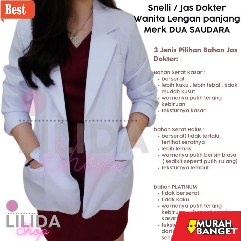 Jual Blazer keren terbaru- Jas dokter lengan panjang dan pendek merk DUA SAUDARA wanita bahan ...