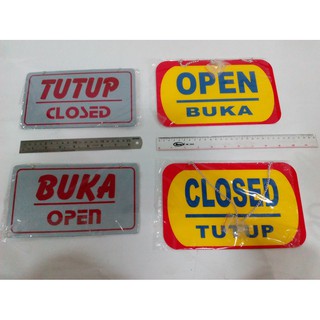 Jual Sign Board label plat BUKA / TUTUP | OPEN / CLOSED close tanda ...