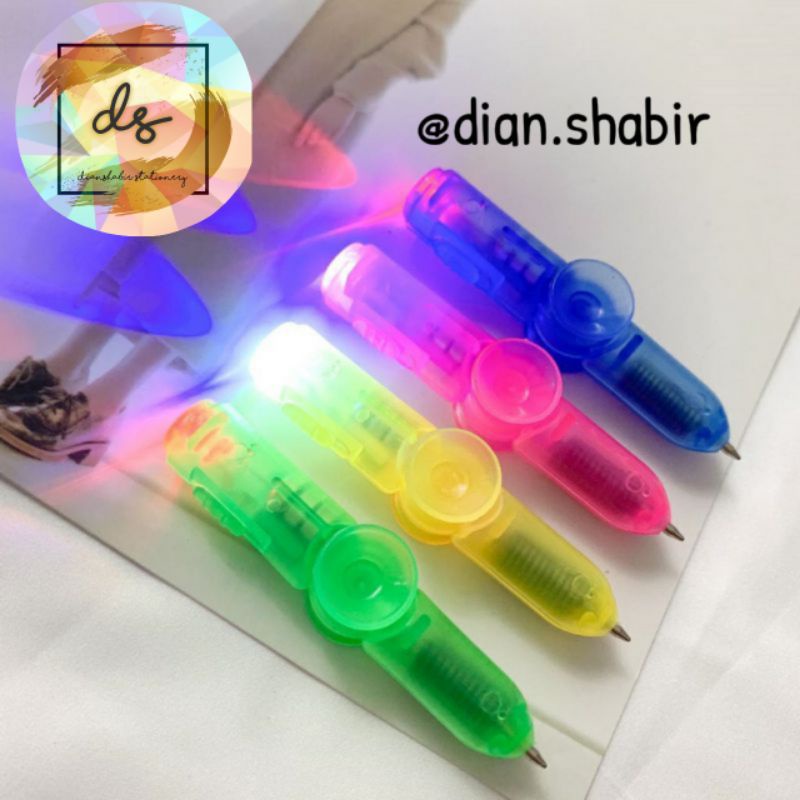Jual PEN LED spinner pulpen bisa menyala pulpen unik pulpen cantik ...