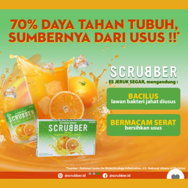 Jual Vegeta Scrubber Jeruk Hi Fiber - Serat Alami Dus Isi 6 sachet x 7 ...