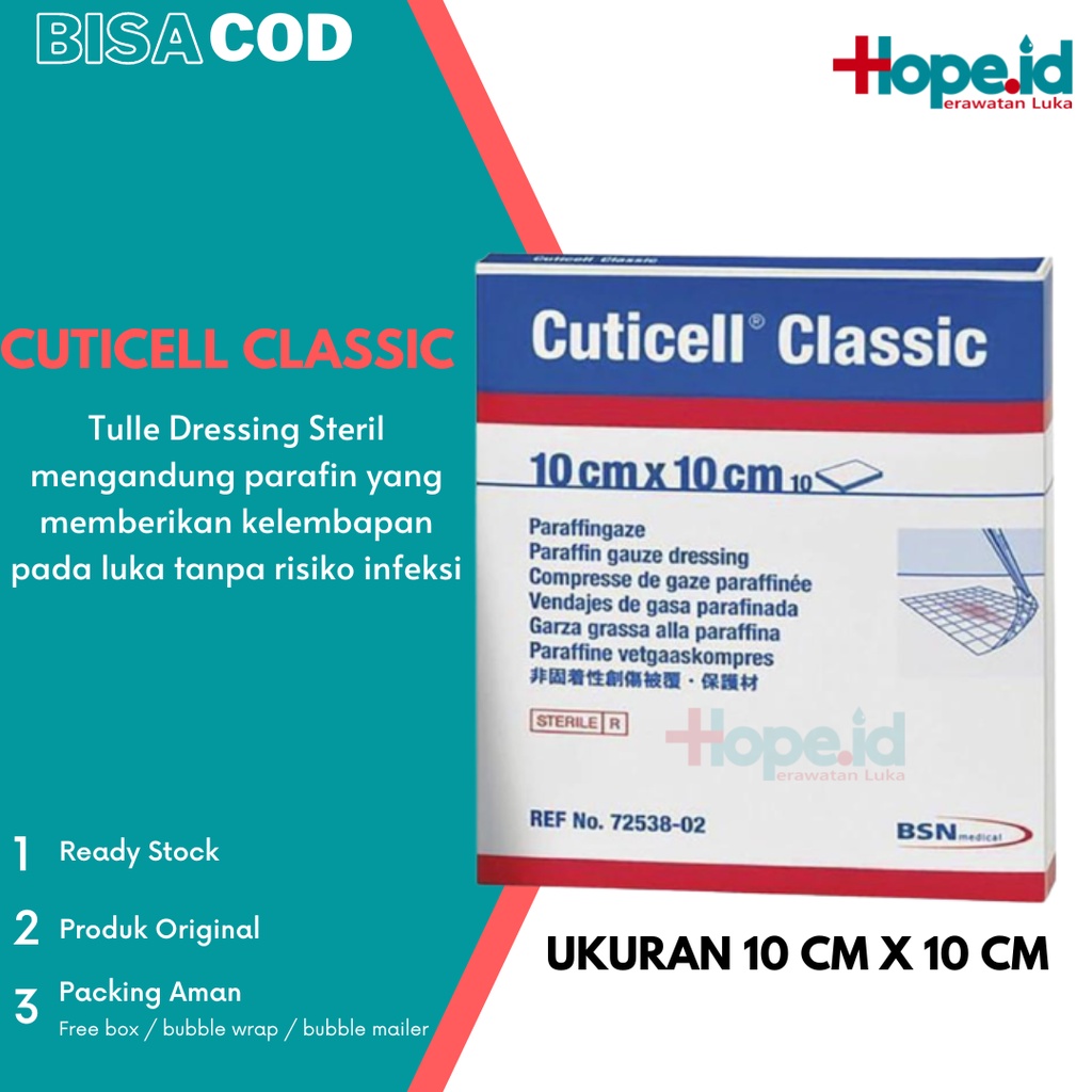 Jual Cuticell Classic 10x10cm | Tulle Perawatan Luka | Shopee Indonesia