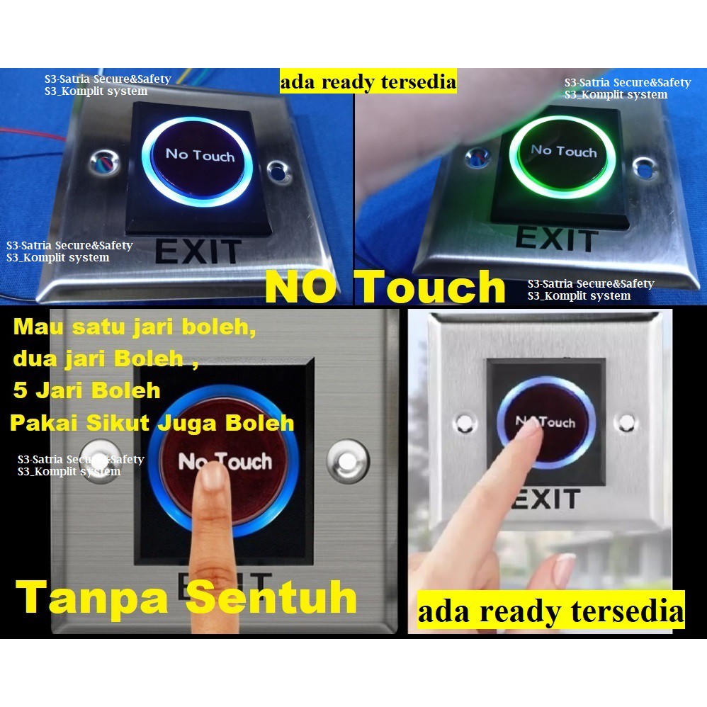 Jual No Touch Dc 12v tombol Tanpa sentuh Push Contactless NoTouch ...
