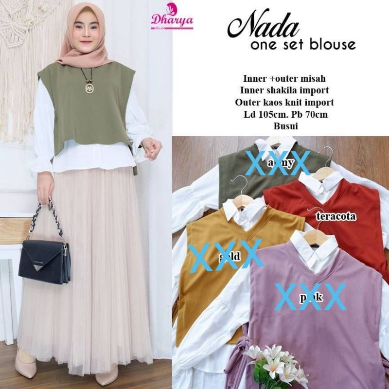Jual Nada oneset blouse warna teracota//zara label//atasan outer knit ...
