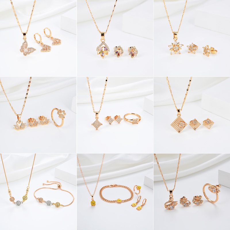 Jual HYL JEWELRY 3pcs Set kalung Titaniun dan anting wanita, hadiah ...