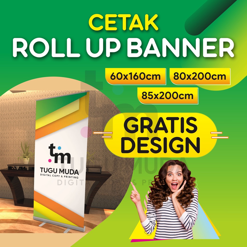 Jual Cetak Roll-Up Banner Outdoor | Roll Up Banner Aluminium 60x160cm - Flexy Frontlite - Gratis ...