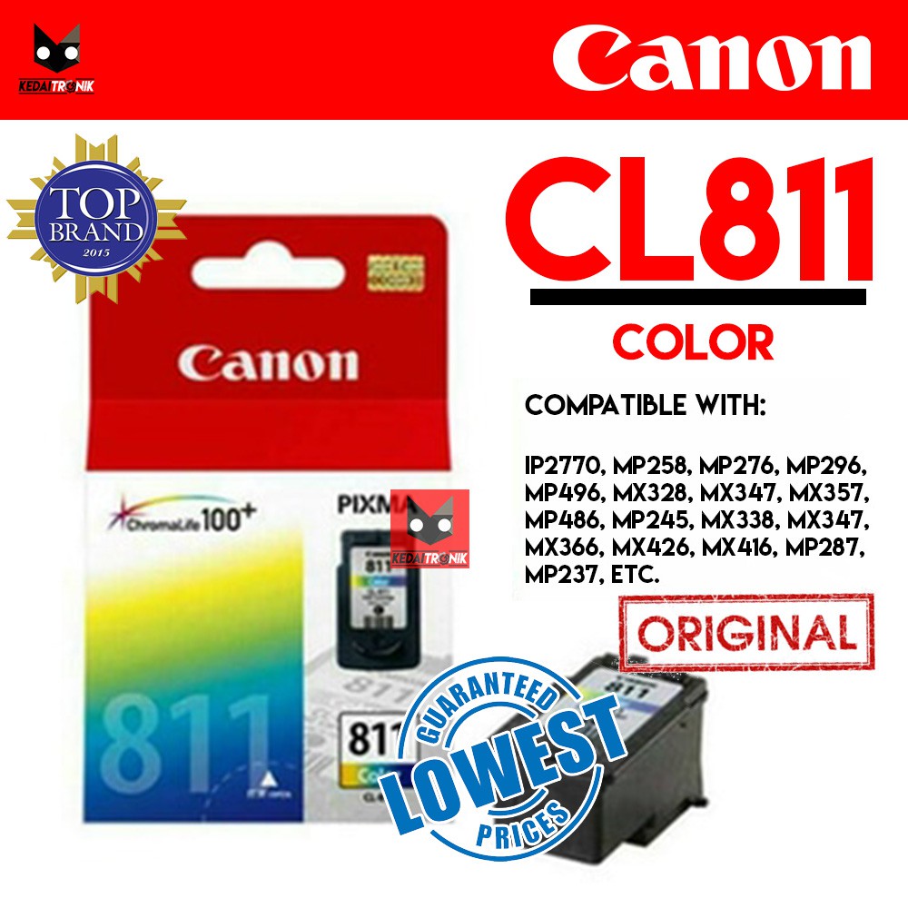 Jual ORI!!! CARTRIDGE PRINTER CANON CL811 COLOR TRICOLOR WARNA CATRIDGE ...