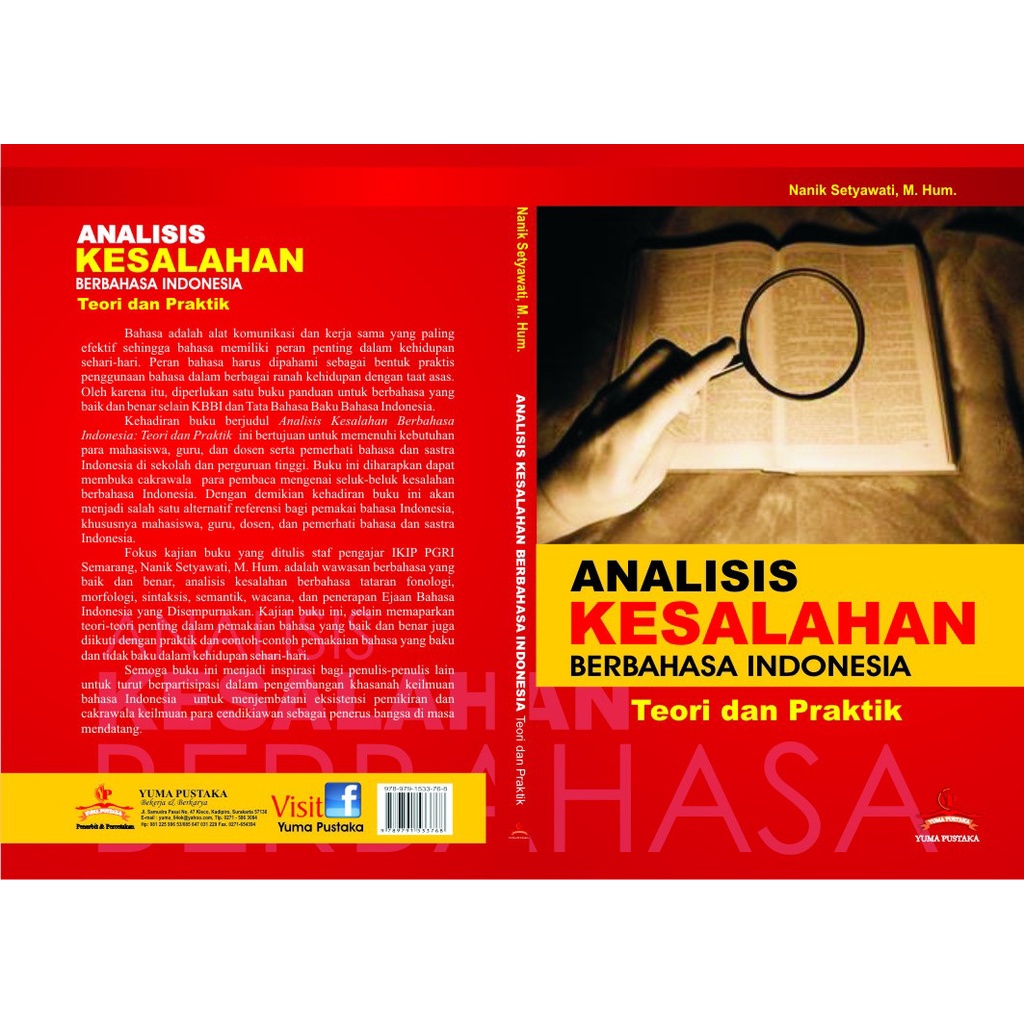 Jual ANALISIS KESALAHAN BERBAHASA INDONESIA teori dan praktik Nanik Setyawati M.Hum YUMA PUSTAKA ...