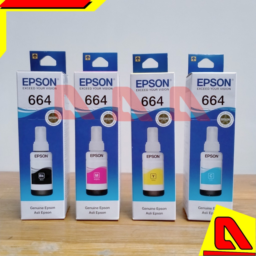 Jual TINTA PRINTER CANON HP EPSON 664 ORIGINAL BLACK SET | Shopee Indonesia