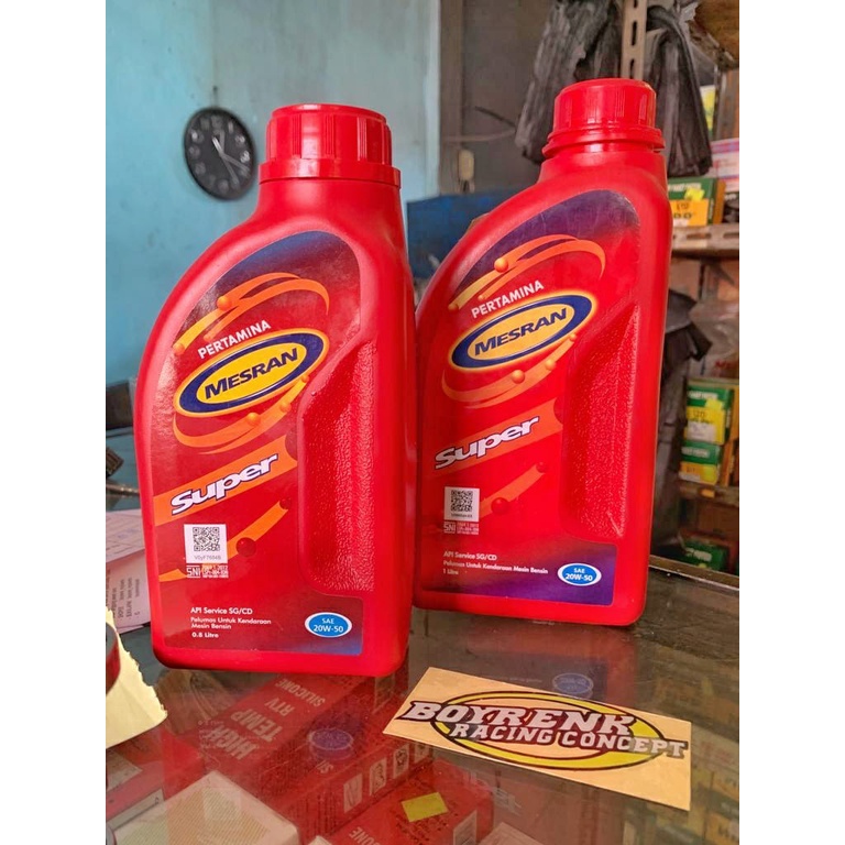 Jual OLI MESIN PERTAMINA MESRAN SUPER SAE 20W-50 800ml 1000ml -BOYRENK ...
