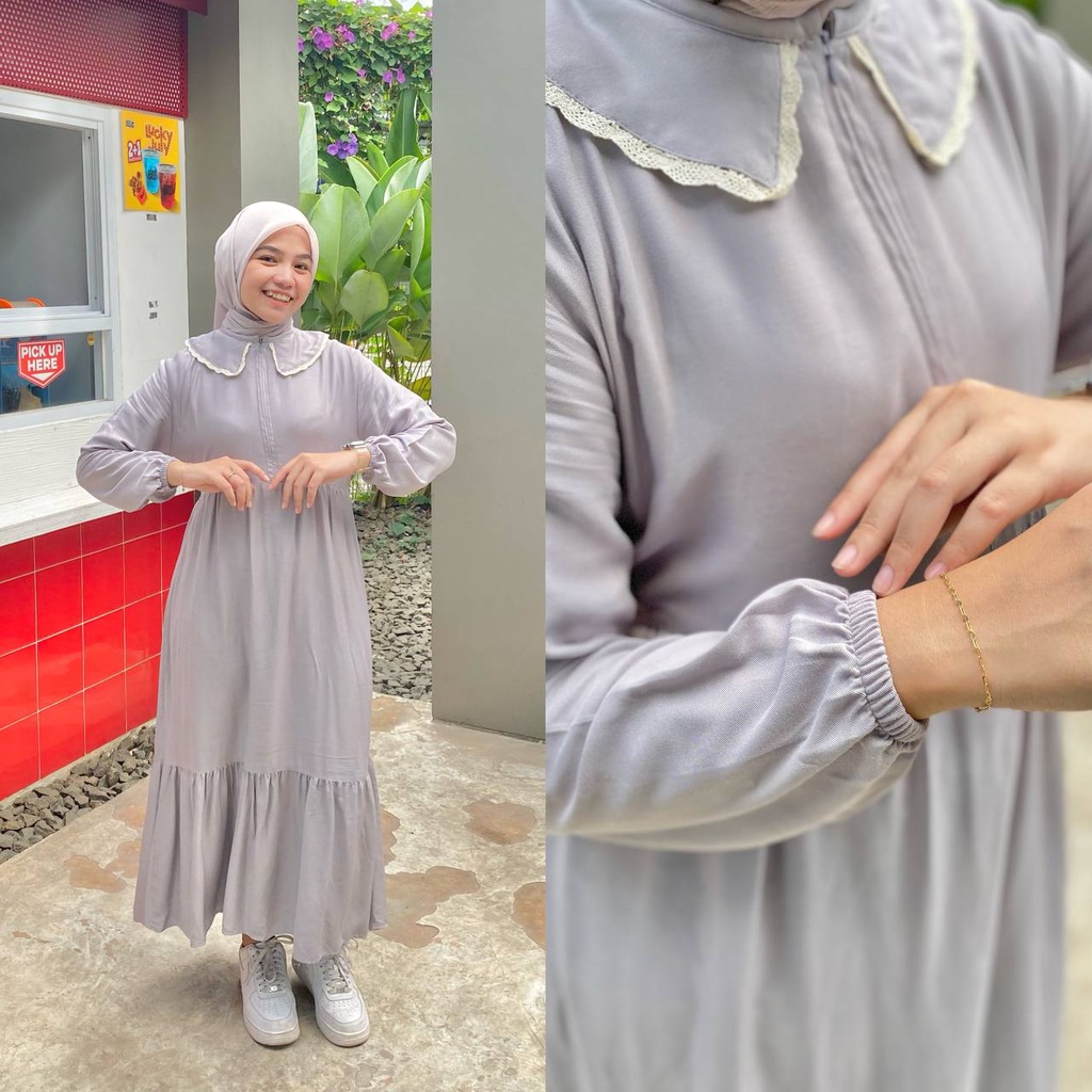 Jual MIDI DRESS KOREA RAYON TWILL | GAMIS TWILL | Shopee Indonesia