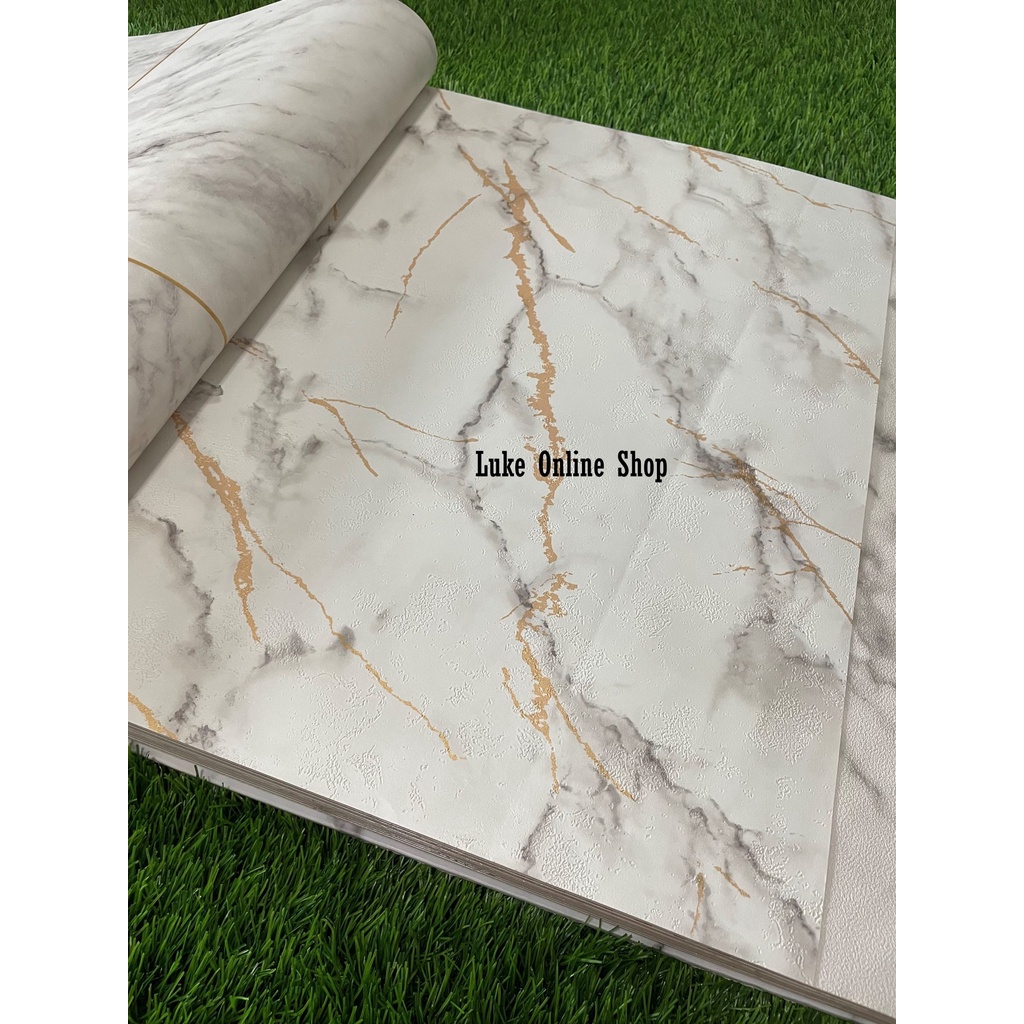 Jual Wallpaper Dinding Motif Keramik Marmer Marble Granit urat Gold ...