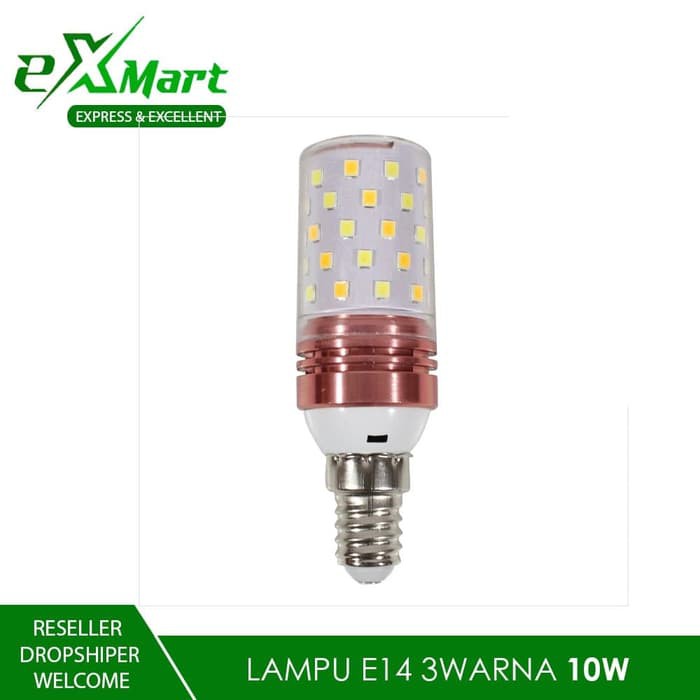 Jual LAMPU TABUNG LED E14 10 WATT 84 LED 3 WARNA / BOHLAM BULB 10W 3 IN 1 | Shopee Indonesia