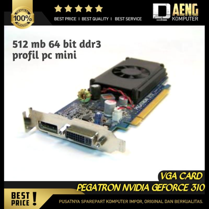 Jual VGA Pegatron Nvidia GeForce 310 512 MB 64 Bit DDR3 Profil PC Mini Original Murah Indonesia ...