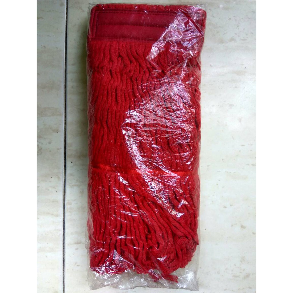 Jual Kain Pel Sumbu Merah / Cotton Mop Merah, Kain Pel Lantai warna ...