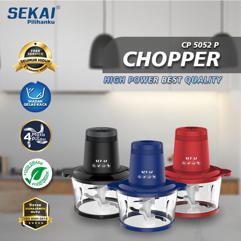 Jual SEKAI Blender Chopper Penggiling Daging Sayur Buah / Food Processor Glass Food Grade Baby ...