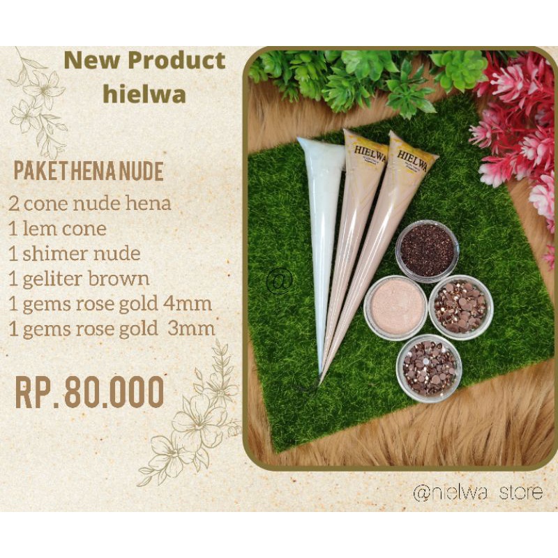 Jual HIELWA paket hena nude (N/2 LC/1-15ML GL/1 SH/1 GM/3MM-4MM ...
