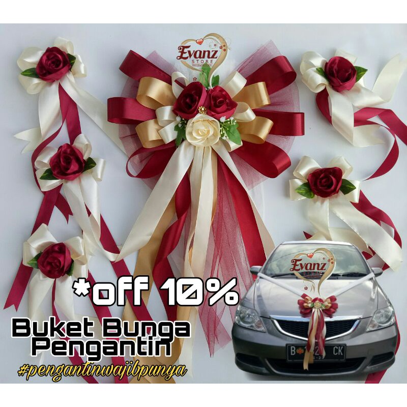 Jual BUNGA HIASAN MOBIL PENGANTIN MINIMALIS 100- BUNGA BELAKANG MOBIL ...