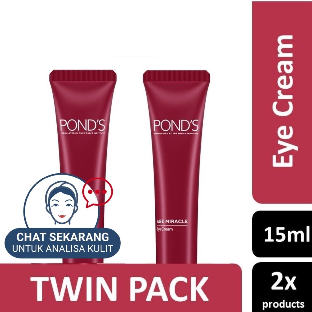 Jual Ponds Age Miracle Eye Cream Anti Aging+Glowing with Retinol ...