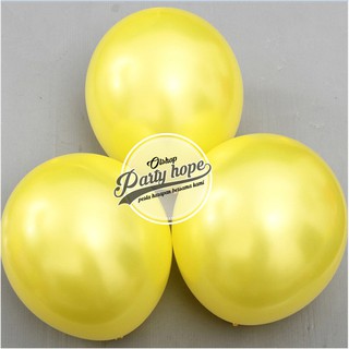 Jual balon latex metalik kuning / balon warna / balon metalic | Shopee ...