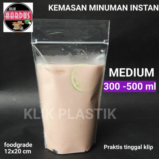 Jual KEMASAN MINUMAN INSTAN 300-500ML/JUS MILKSHAKE/PLASTIK MINUMAN ...