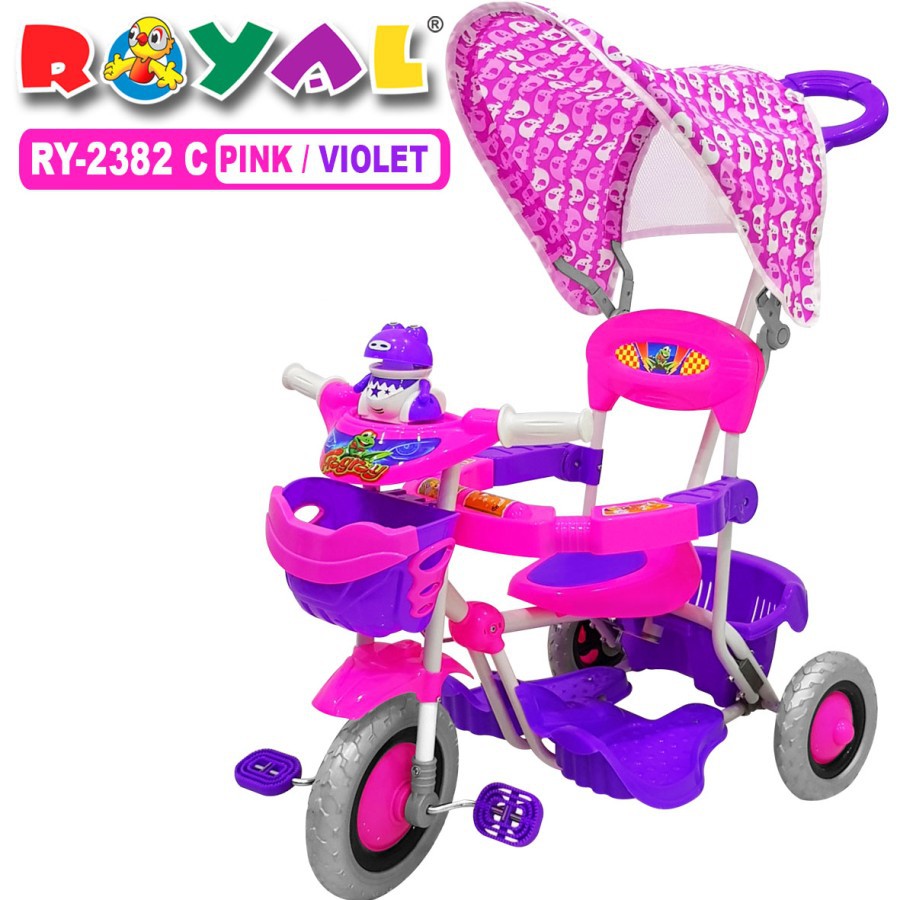 Jual BECAK SEPEDA RODA TIGA TRICYCLE STROLLER ROYAL 2382 CANOPY KANOPI ...