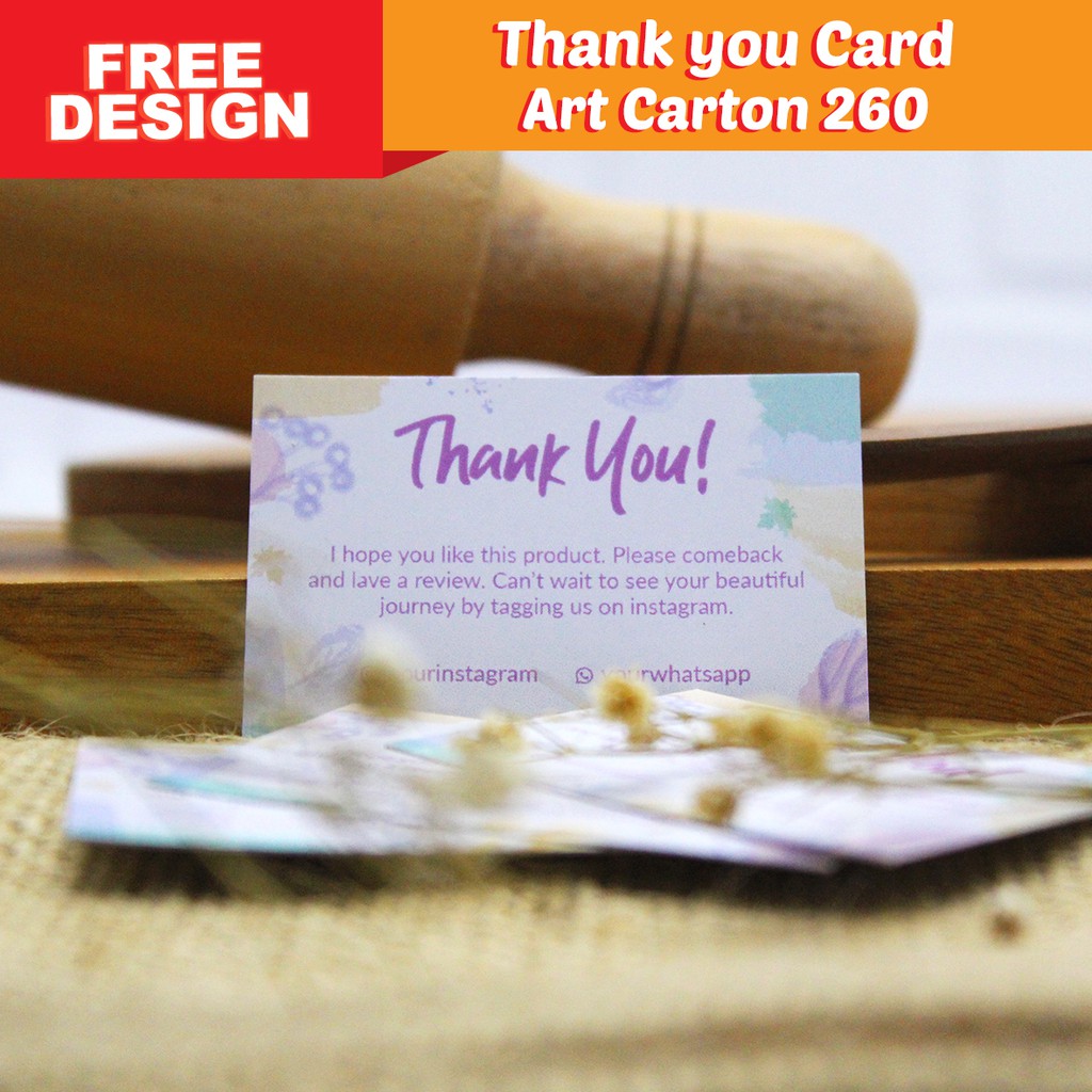 Thank You Card / A3+ (Ukuran Custom) - Thankyou Card - Kartu Ucapan ...