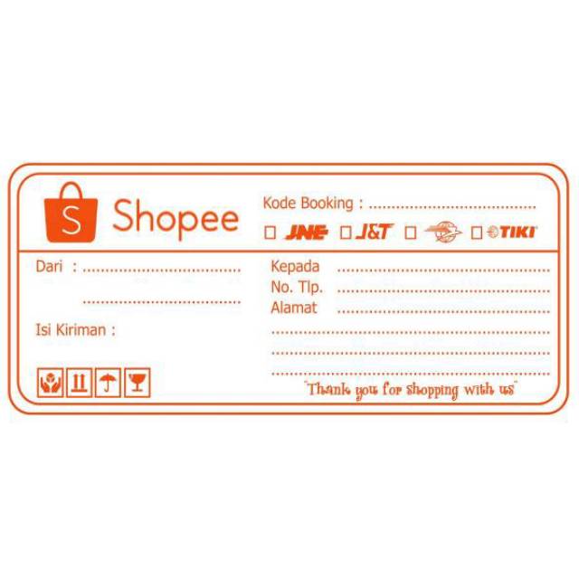 Label pengiriman online shop khusus SHOPEE. | Shopee Indonesia