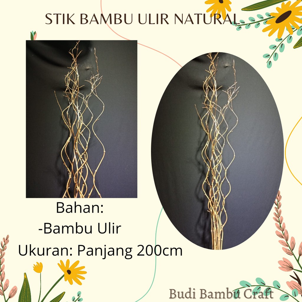 Jual Dekorasi Stik Bambu Ulir Natural 1 Ikat(isi 10 Batang) | Shopee ...