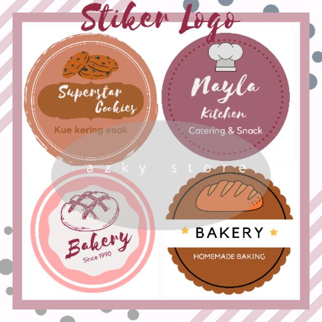 Stiker Logo Bulat isi 50 pcs | Sticker Label Kemasan | Sticker Logo ...