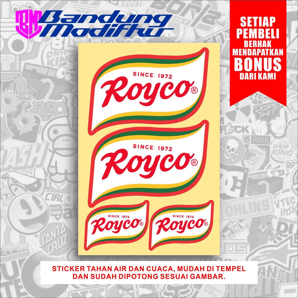 Jual STICKER DECAL SET PACK PRINTCUT KIRI KANAN LOGO ROYCO | Shopee ...