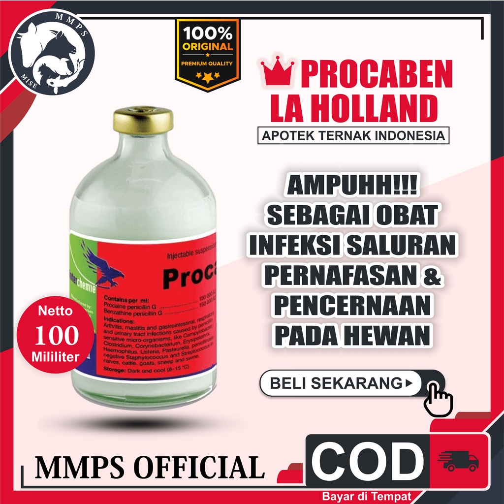 Jual Procaben LA 100 ml Pengganti Penstrep 400 Original Obat Hewan ...