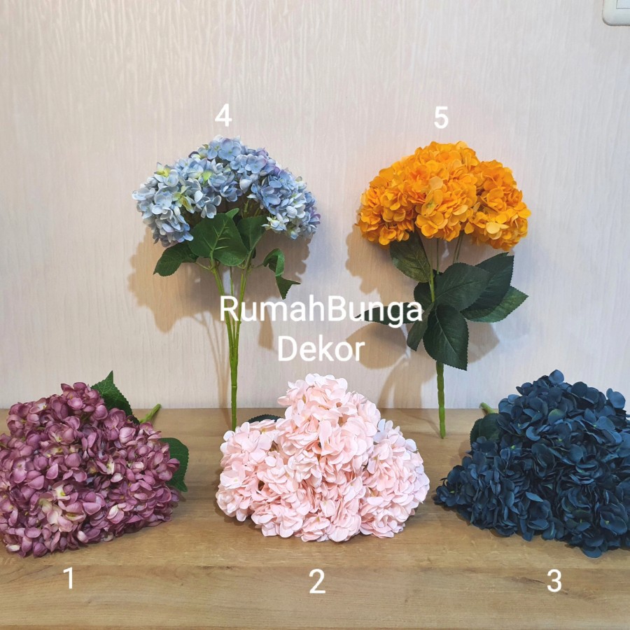Jual Bunga Artificial Hortensia / Hydrangea Jumbo x5 ( Ada 5 Warna ...