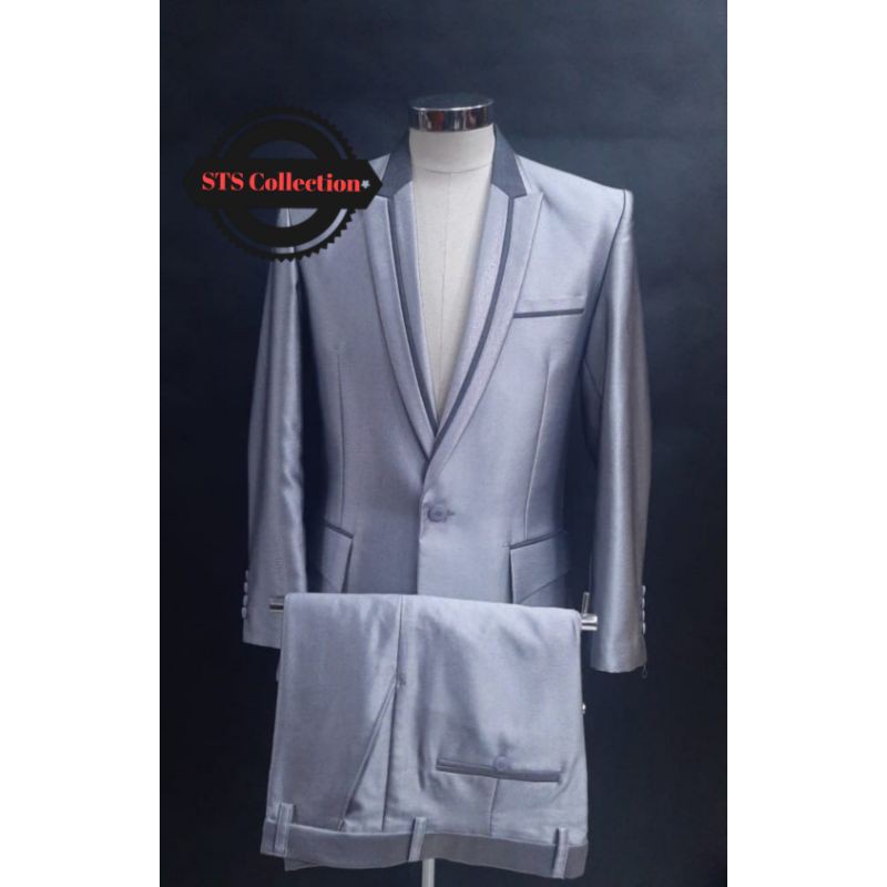 Jual Jas wedding warna silver / Jas pria modern / jas silver | Shopee ...