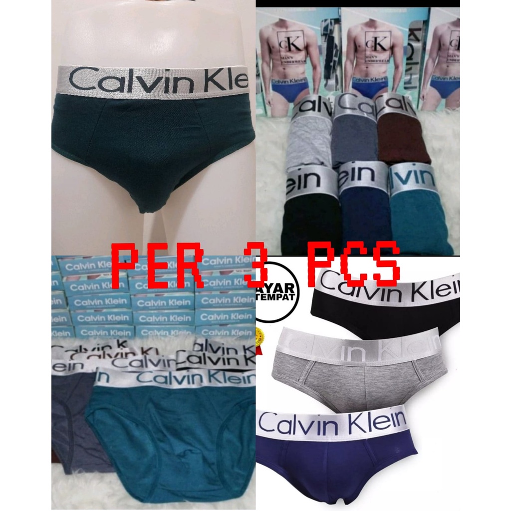 Jual 3 PCS 1 KOTAK CELANA DALAM SEGITIGA CALVIN KLEIN CD PRIA CK ...