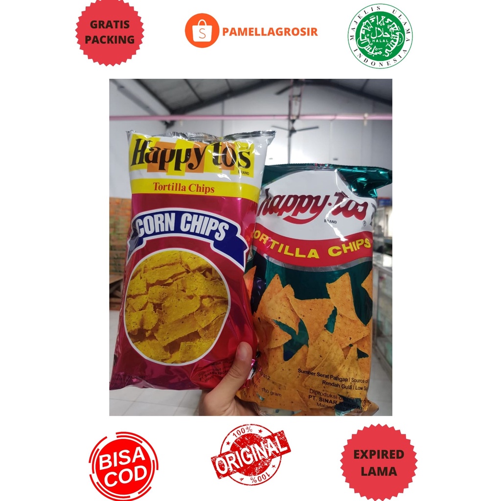Jual HAPPY TOS TORILLA CHIPS MERAH/ORIGINAL PACK 160 GR SNACK makanan ...