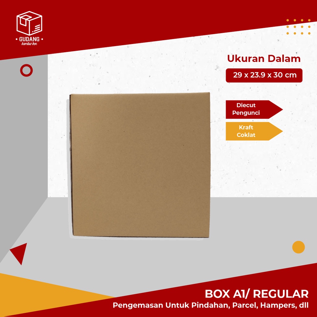 Jual Box Parcel (29 x 24 x 30 cm) Karton/Polos/Kardus/Parcel/Packing/A1 ...